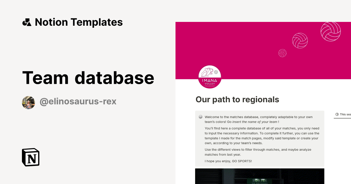 Team database Template | Notion Marketplace