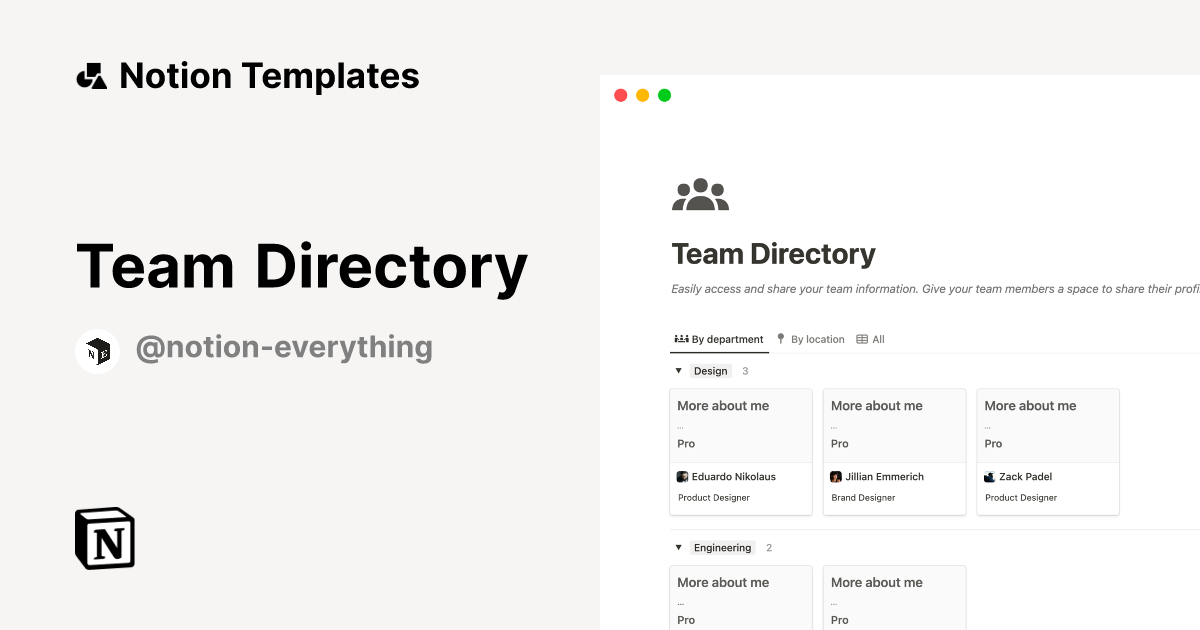 Team Directory Template | Notion Marketplace