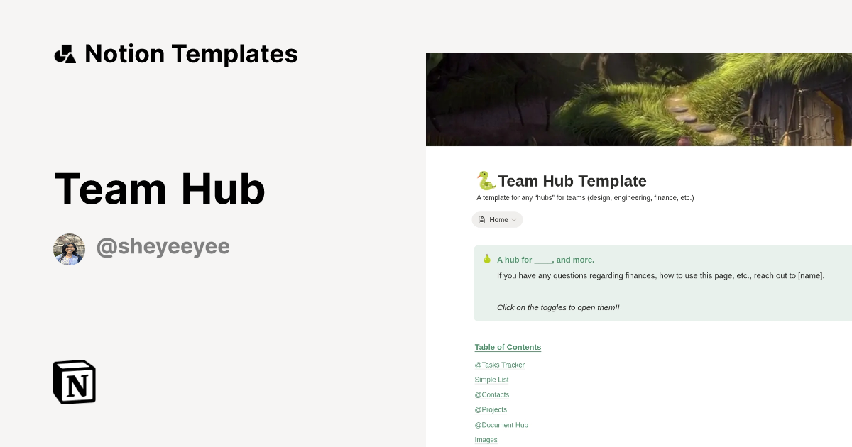 Team Hub Template by Shelley | Notion Marketplace