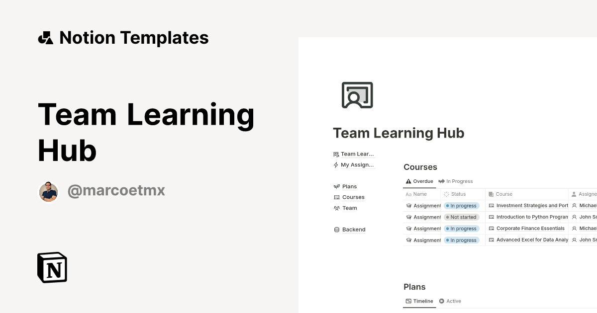 Team Learning Hub Template | Notion Marketplace
