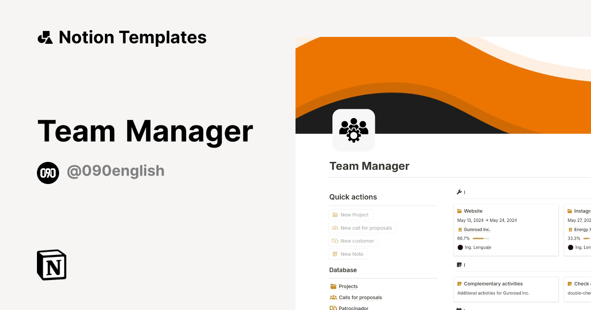 Team Manager Template by 090 | English | Notion Marketplace