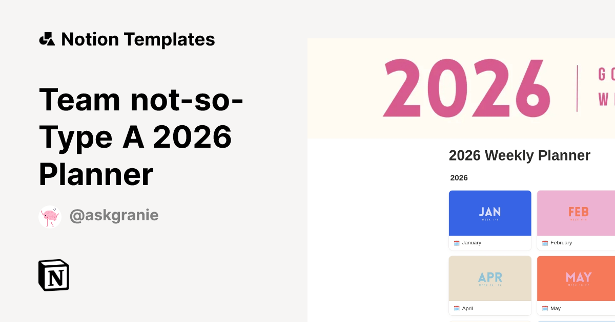 Team not-so-Type A 2026 Planner Template by askgranie templates ...