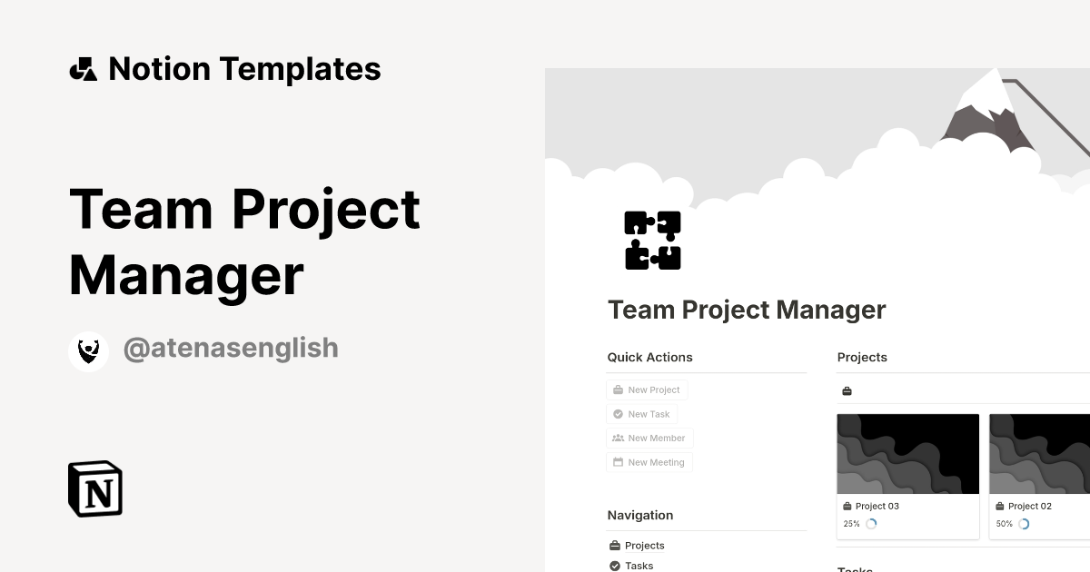 Team Project Manager Template | Notion Marketplace