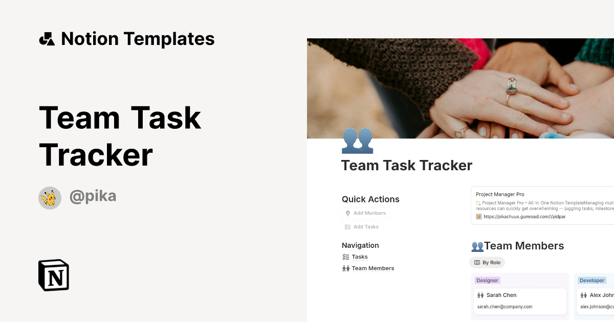Team Task Tracker Template | Notion Marketplace