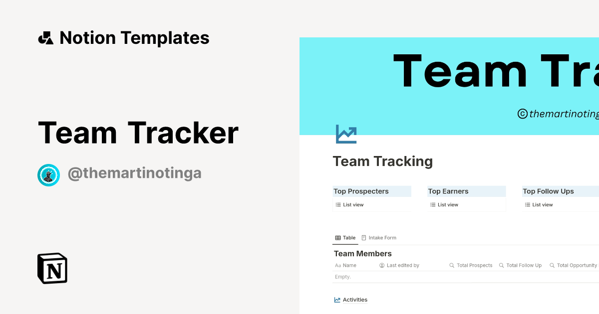 Team Tracker Template | Notion Marketplace
