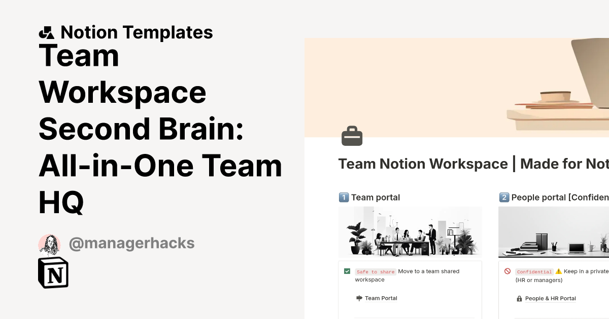 Team Workspace Second Brain: All-in-One Team HQ Template by Mona ...