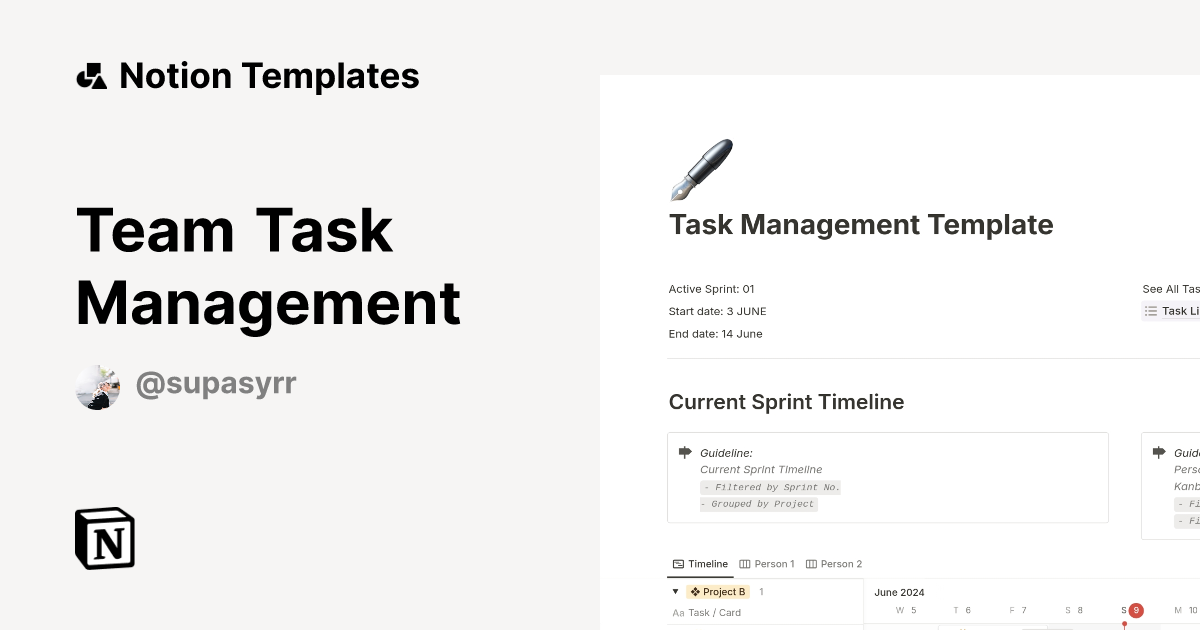 Team Task Management Template | Notion Marketplace