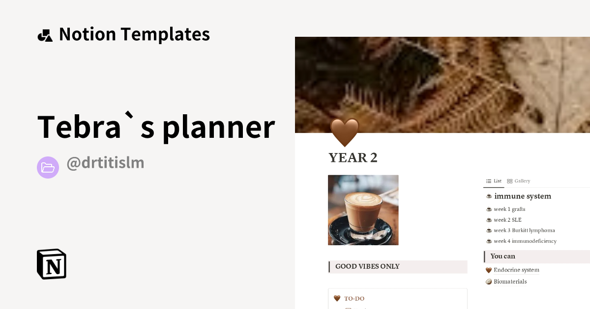Tebra`s planner Template by dr titi | Notion Marketplace