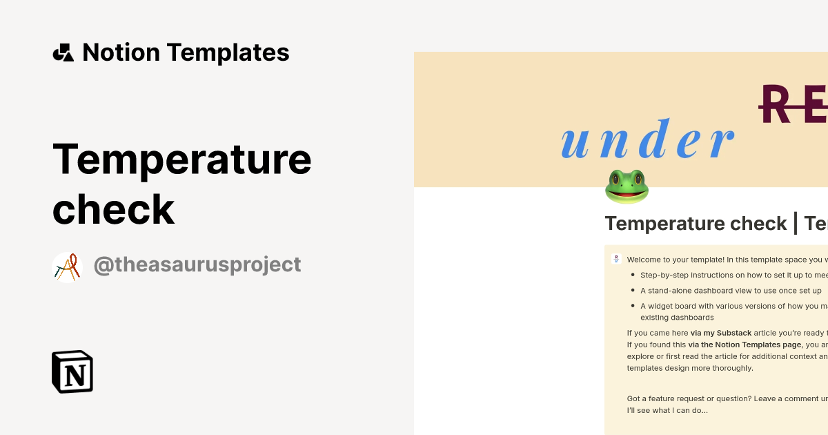 Temperature check Template | Notion Marketplace