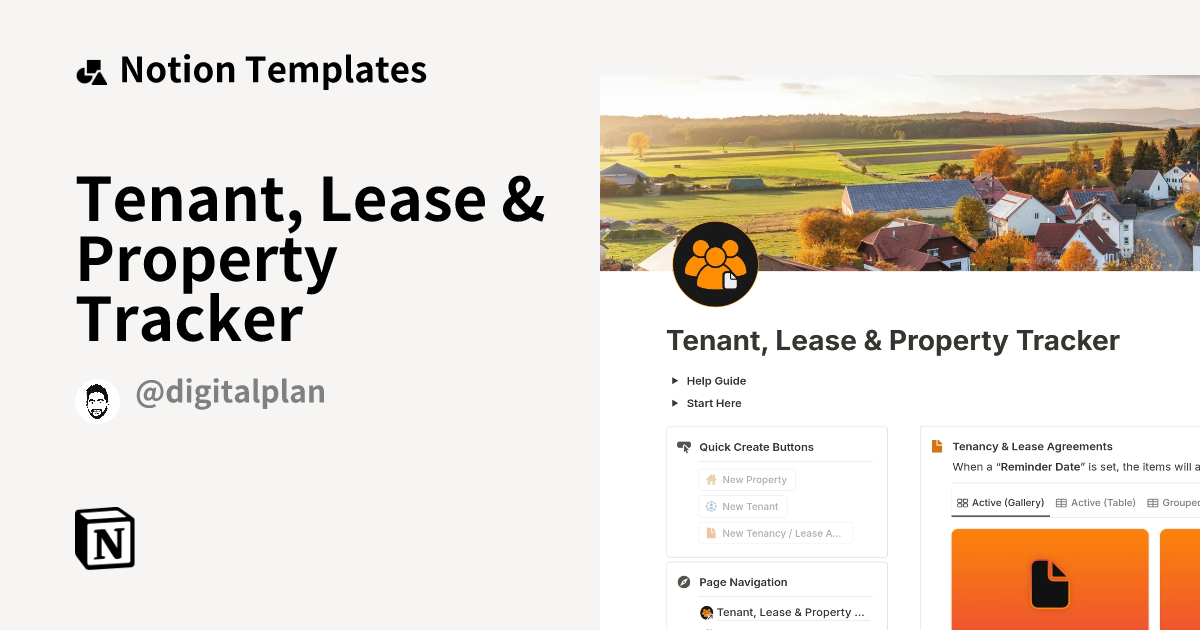Tenant, Lease & Property Tracker Template | Notion Marketplace