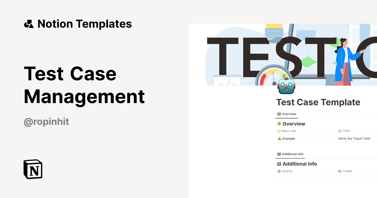 Test Case Management Template | Notion Marketplace