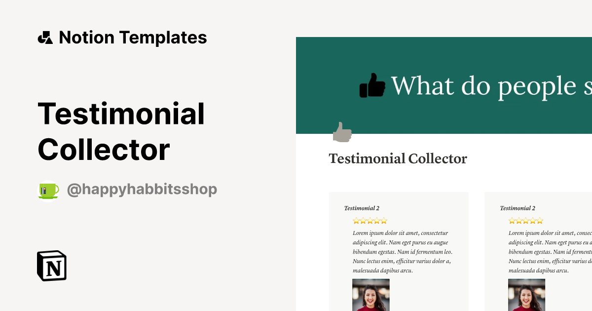 Testimonial Collector Template by Happy Habbits | Notion Marketplace