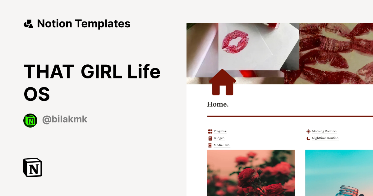 THAT GIRL Life OS Template | Notion Marketplace