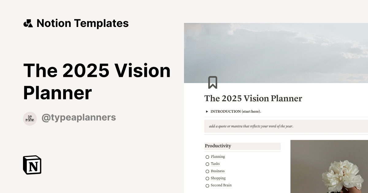 The 2025 Vision Planner Template Notion Marketplace