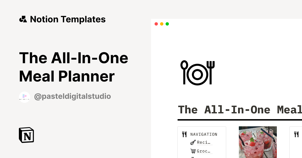 The All-In-One Meal Planner Template | Notion Marketplace