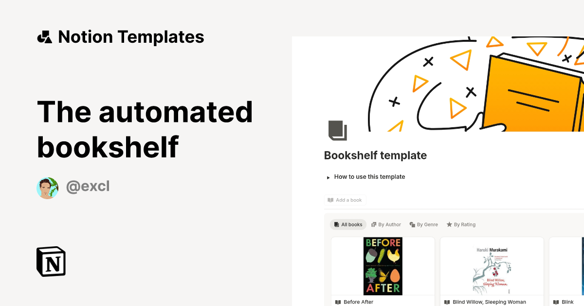 The automated bookshelf Template | Notion Marketplace