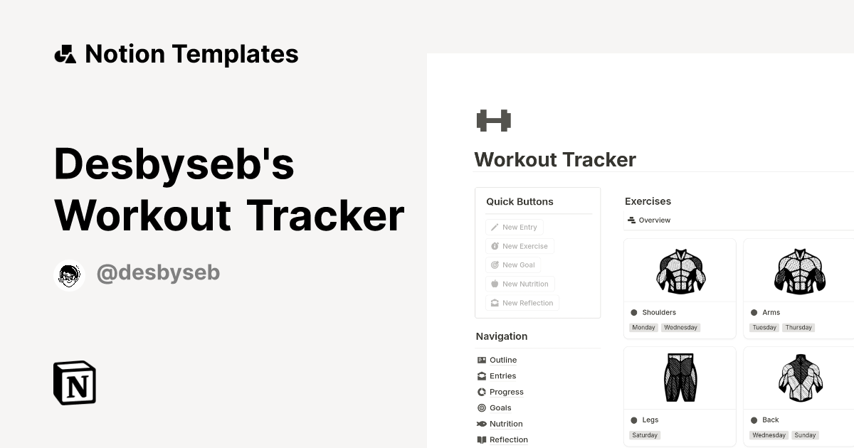 Desbyseb's Workout Tracker (2026) Template by desbyseb | Notion Marketplace