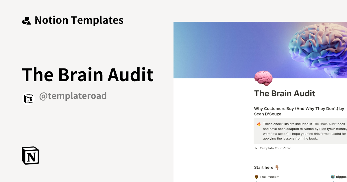 The Brain Audit Template by Template Road | Notion Marketplace