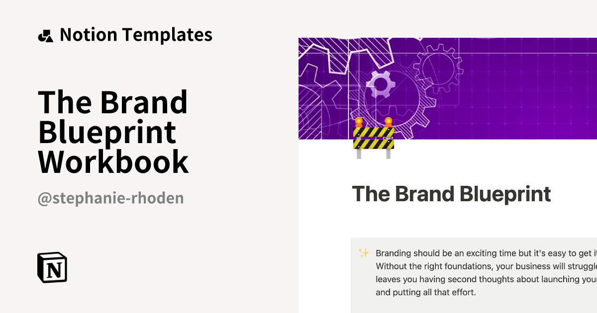 The Brand Blueprint Workbook Template | Notion Marketplace