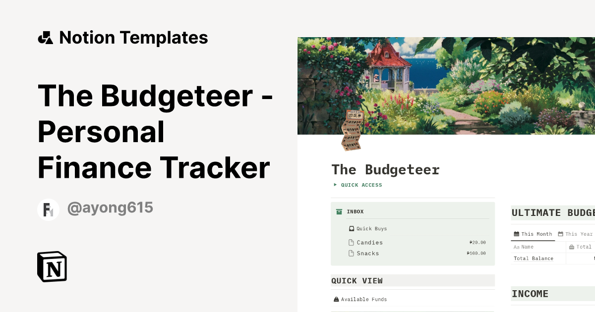 The Budgeteer - Personal Finance Tracker Template by Templates by Ayong ...