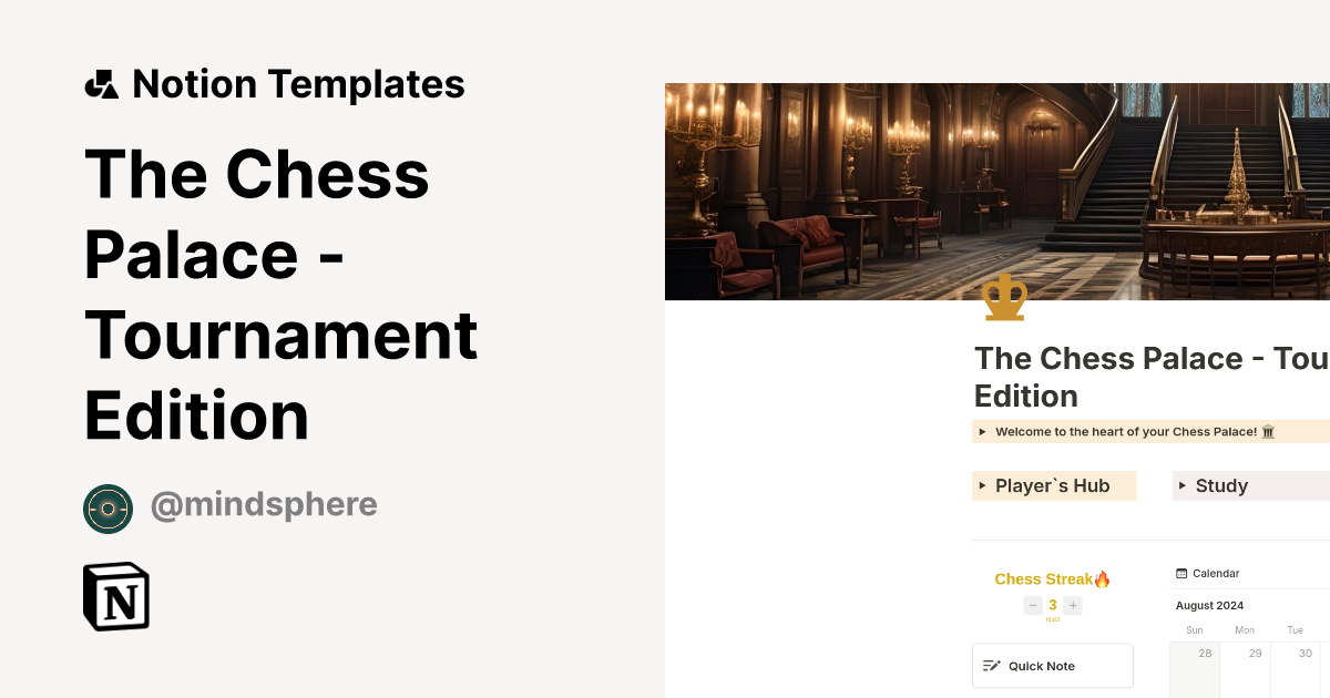 The Chess Palace - Tournament Edition Template by MindSphere | Notion Marketplace