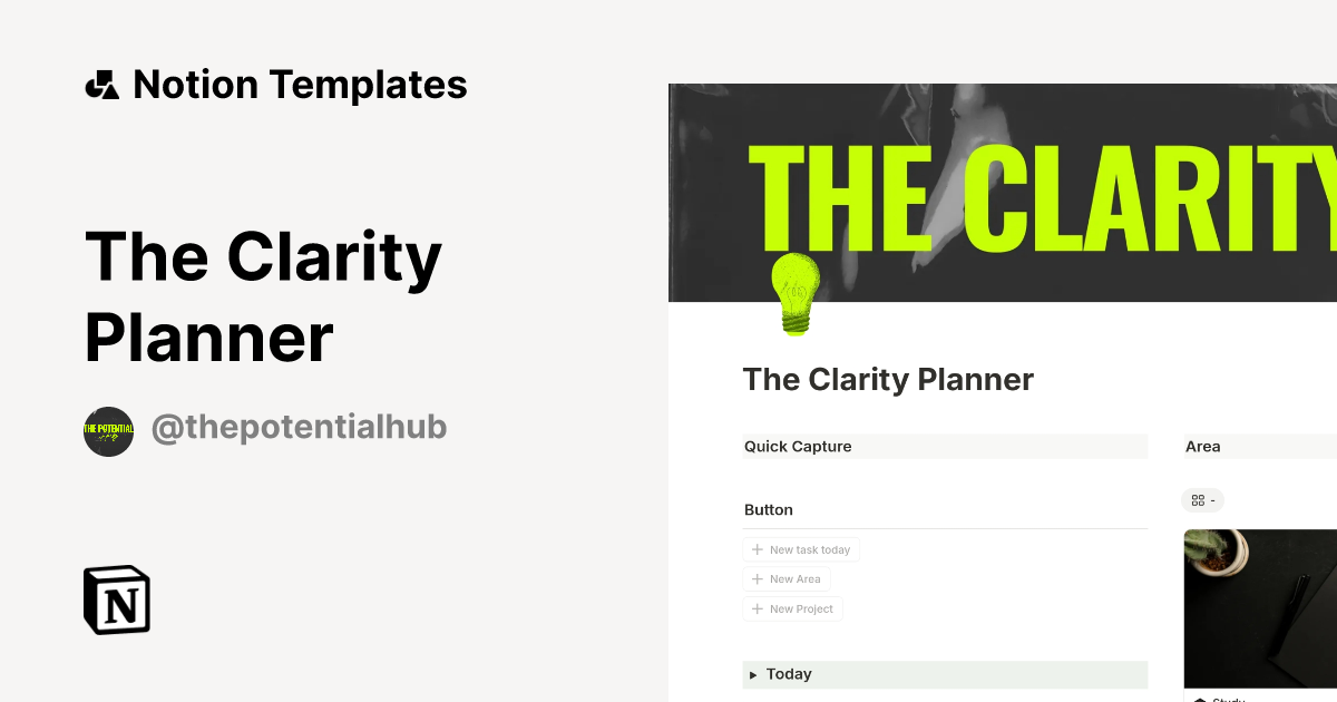 The Clarity Planner Template | Notion Marketplace