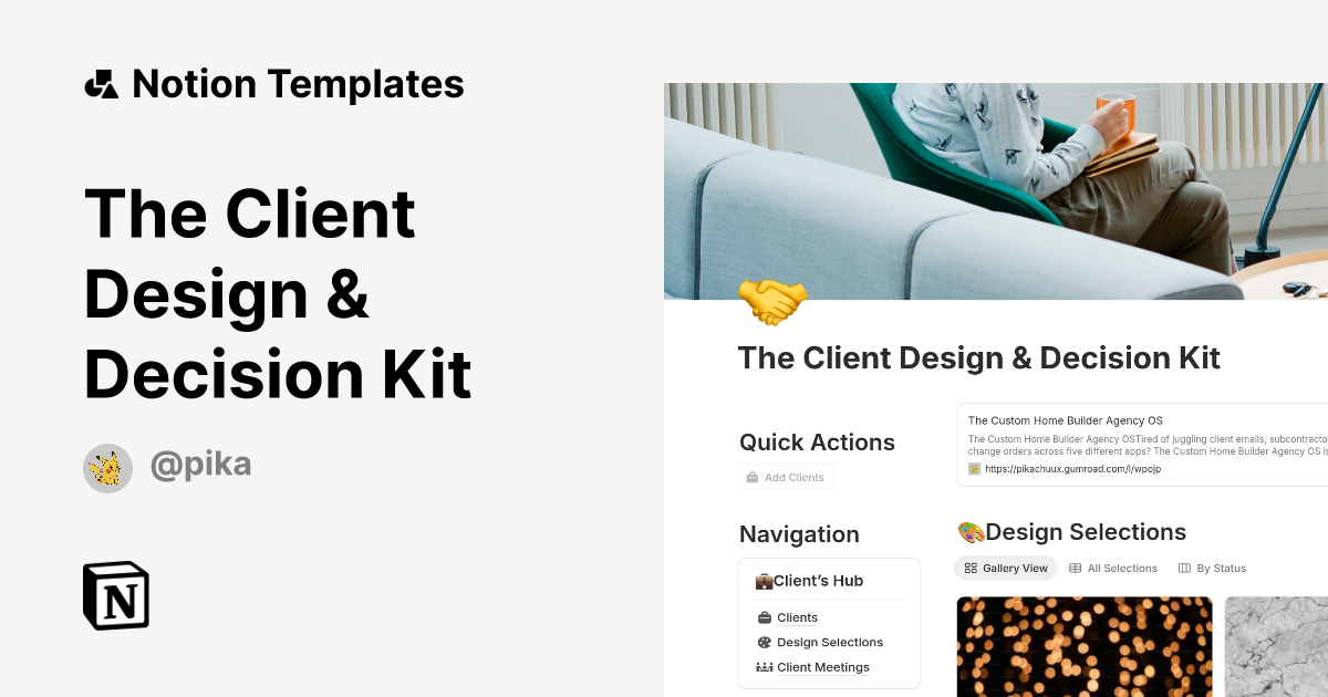 The Client Design & Decision Kit Template by Pika | Notion Marketplace
