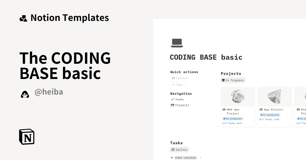 The CODING BASE basic Template by Heiba | Notion Marketplace