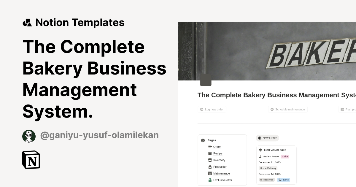 The Complete Bakery Business Management System. Template by ...