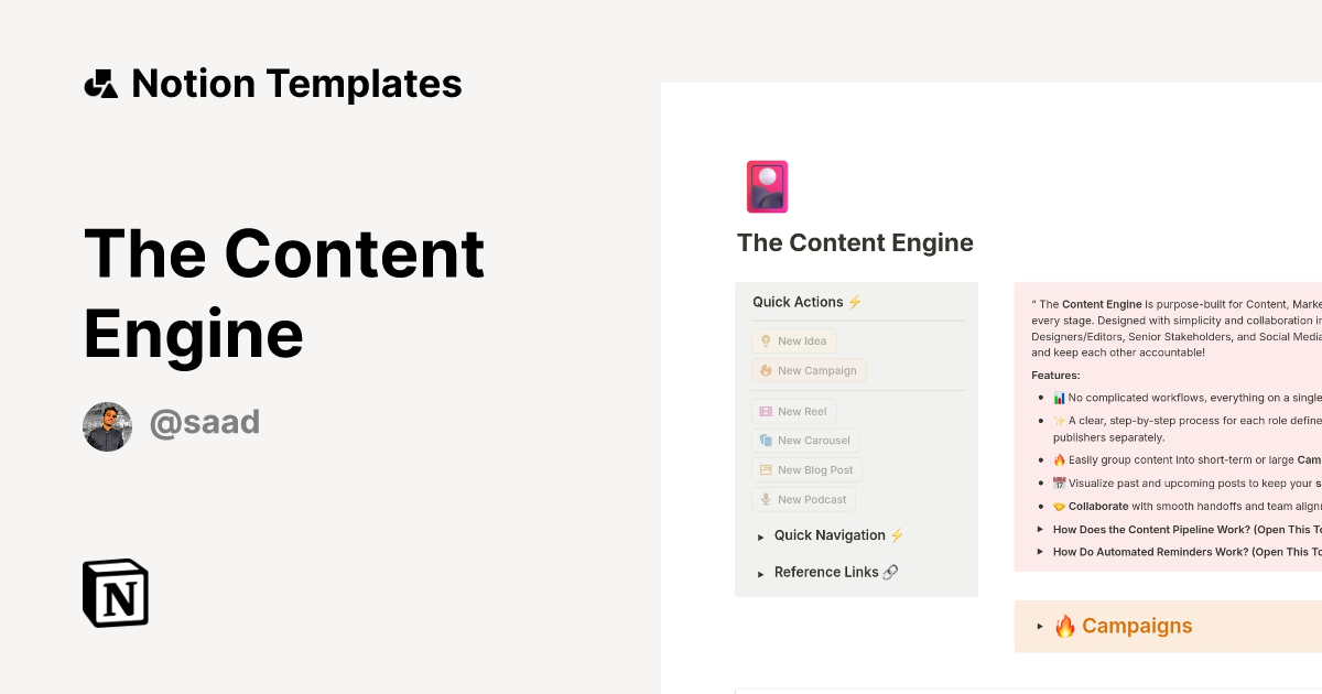 The Content Engine Template | Notion Marketplace