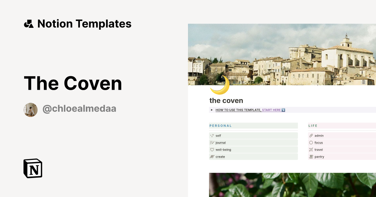 The Coven Template by Chloe Almeda | Notion Marketplace