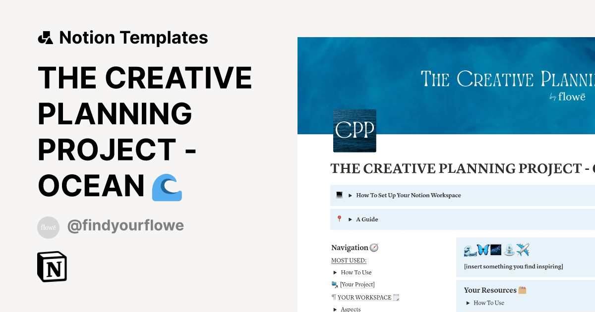 THE CREATIVE PLANNING PROJECT - OCEAN 🌊 Template by flowē | Notion ...
