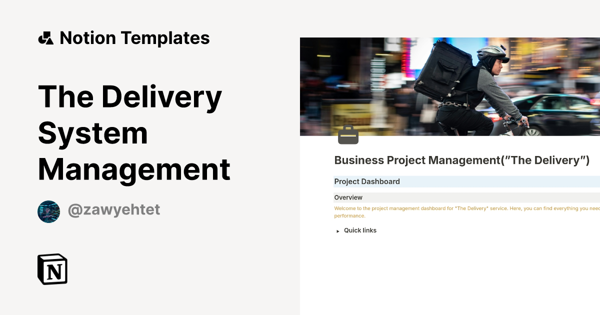 The Delivery System Management Template | Notion Marketplace