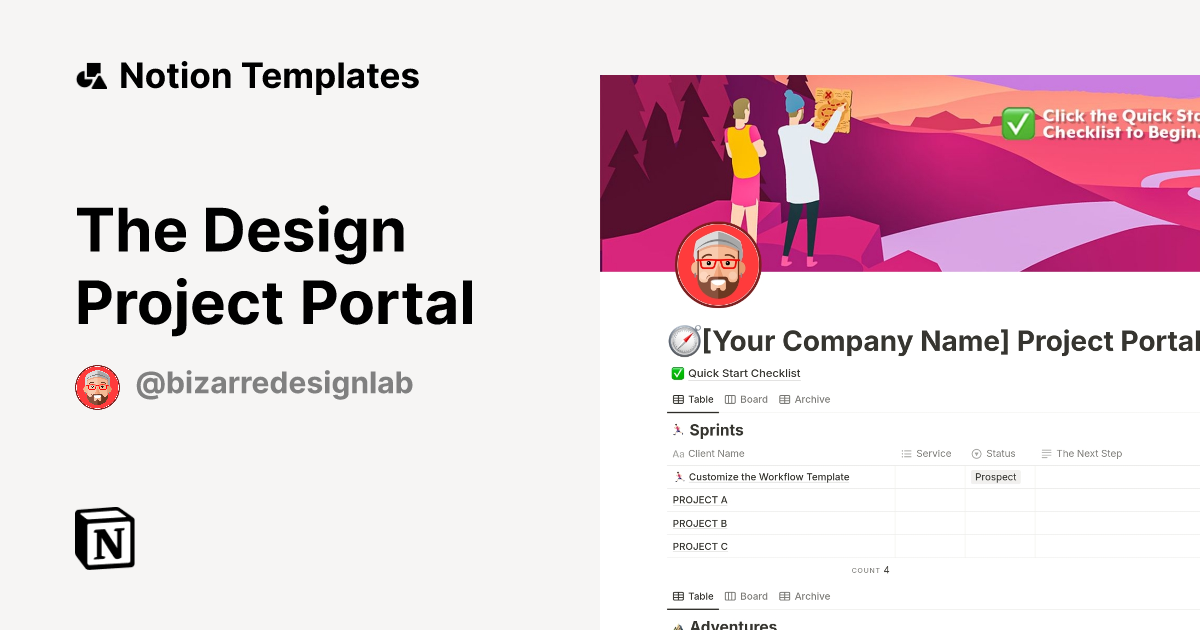 The Design Project Portal Template | Notion Marketplace