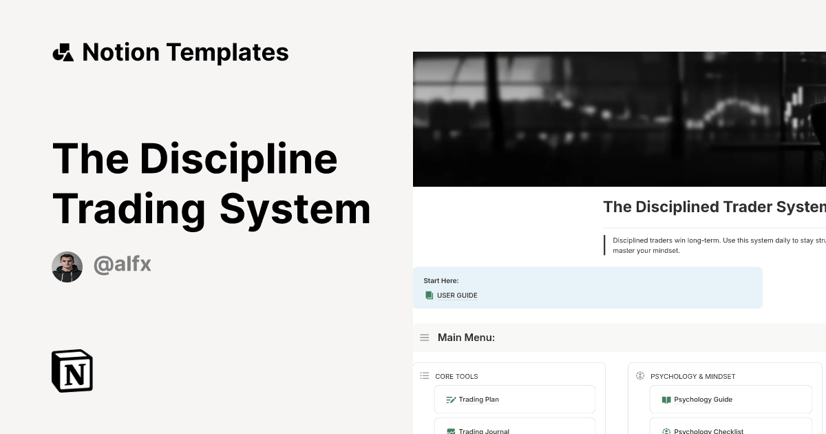 The Discipline Trading System Template by ALFX | Notion Marketplace