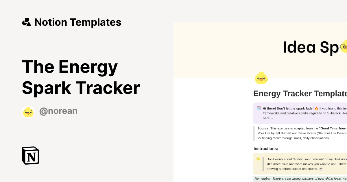 The Energy Spark Tracker Template by Idea Spark | Notion Marketplace