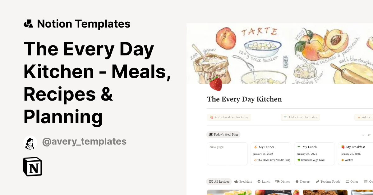 The Every Day Kitchen - Meals, Recipes & Planning Template | Notion ...