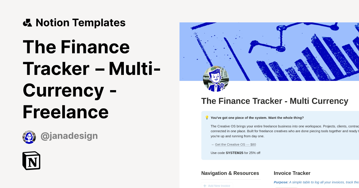The Finance Tracker – Multi-Currency - Freelance Template by Jana ...