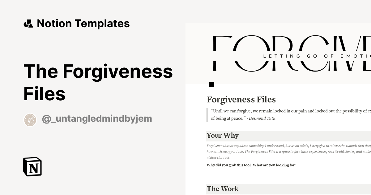 The Forgiveness Files Template | Notion Marketplace