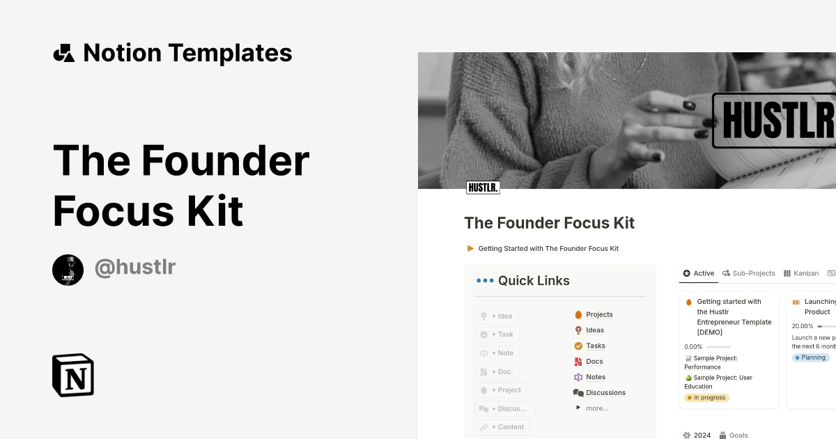 The Founder Focus Kit Template | Notion Marketplace
