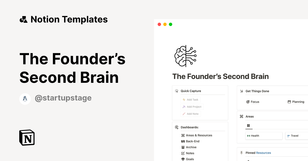 The Founder’s Second Brain Template | Notion Marketplace
