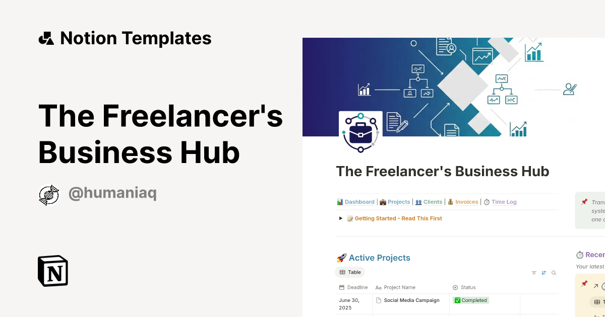 The Freelancer's Business Hub Template | Notion Marketplace