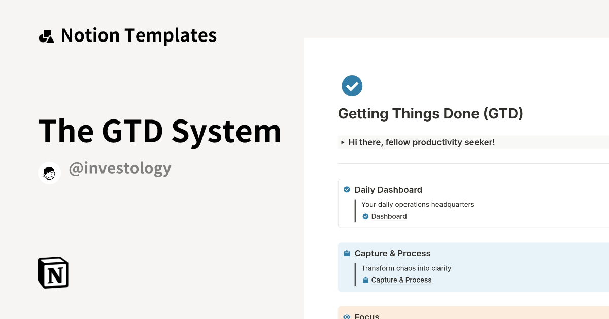 The GTD System Template | Notion Marketplace