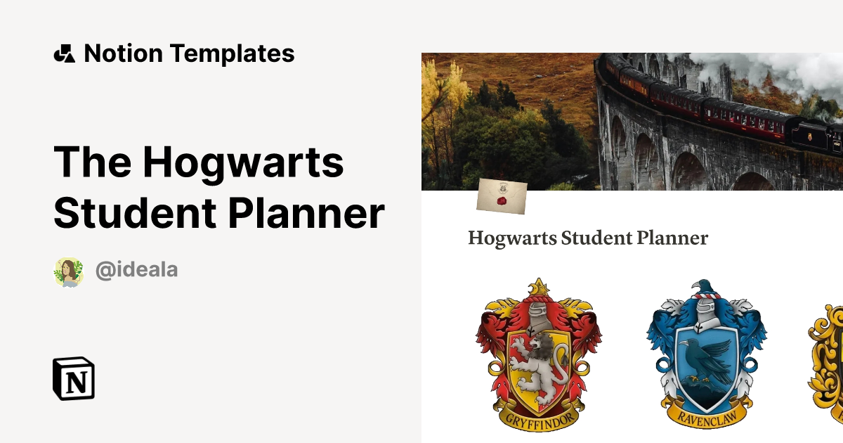The Hogwarts Student Planner Template | Notion Marketplace