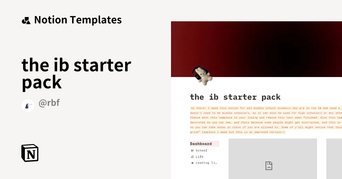 the ib starter pack Template | Notion Marketplace