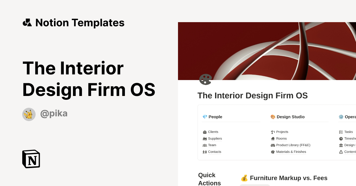 The Interior Design Firm OS Template | Notion Marketplace