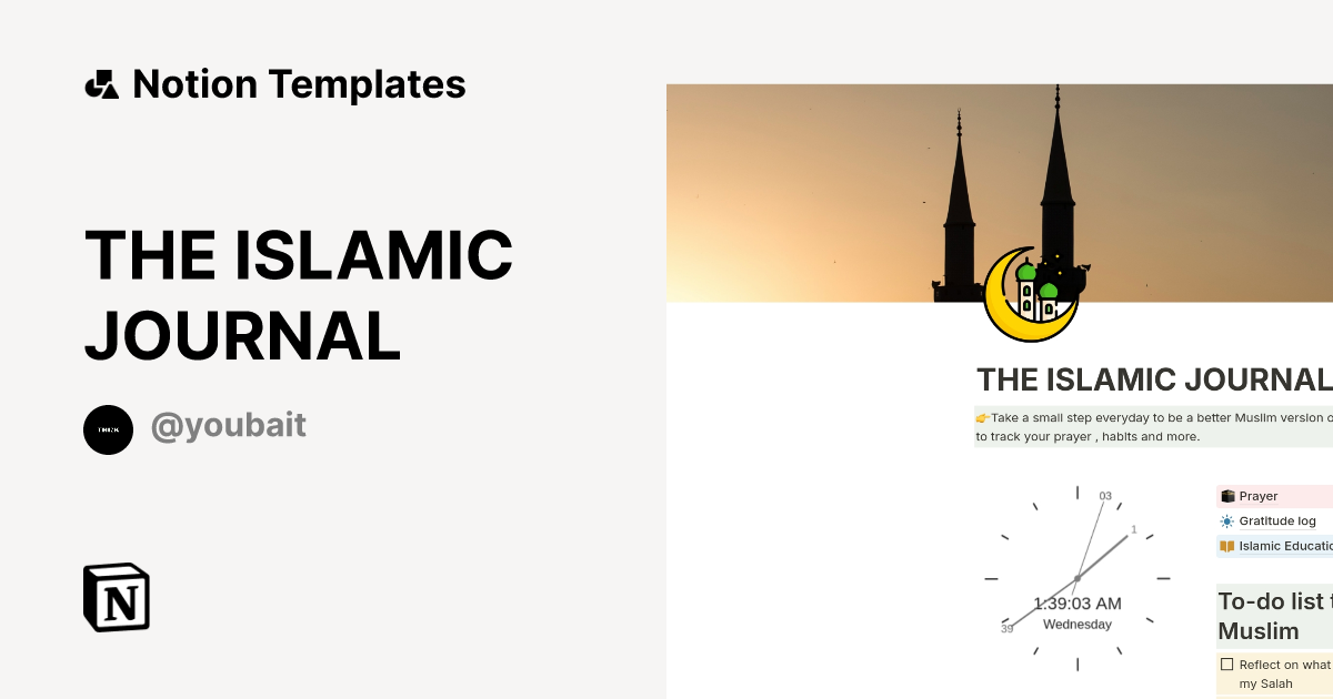 THE ISLAMIC JOURNAL Template by youbait | Notion Marketplace