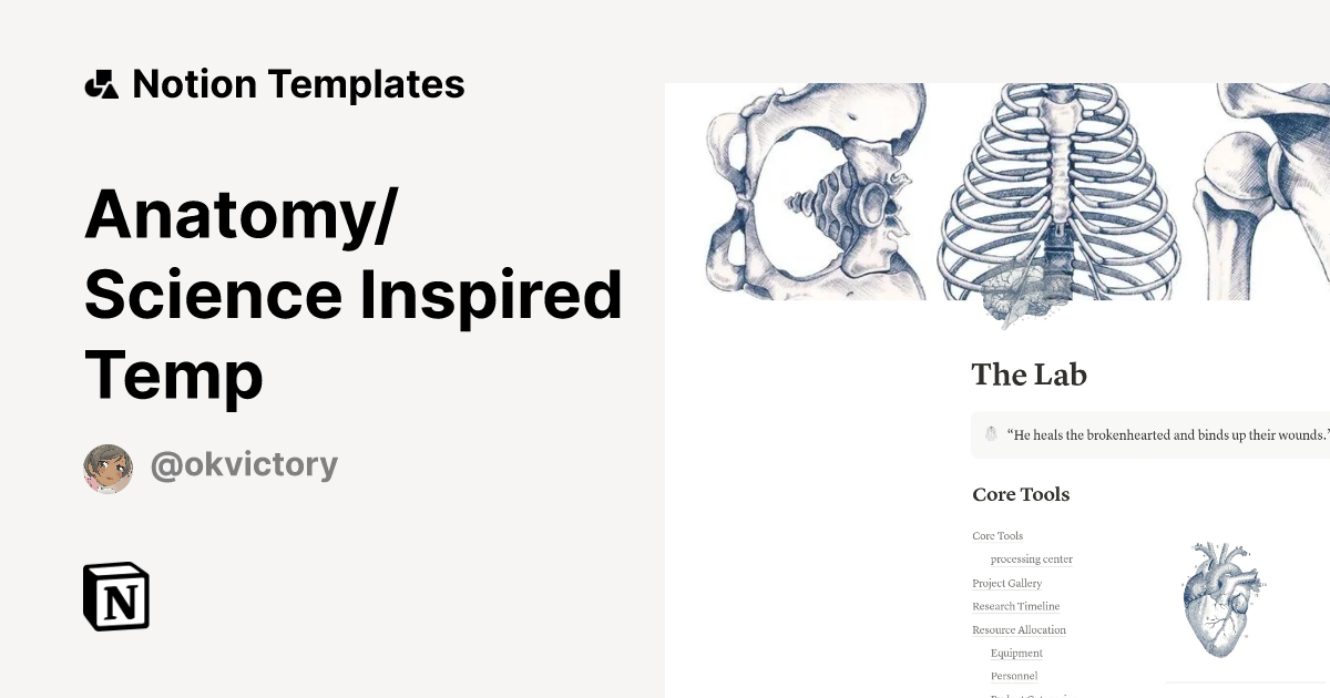 Anatomy/Science Inspired Temp Template | Notion Marketplace