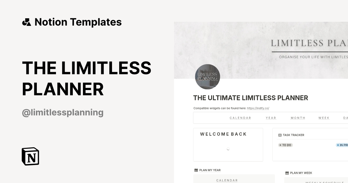 THE LIMITLESS PLANNER Template | Notion Marketplace