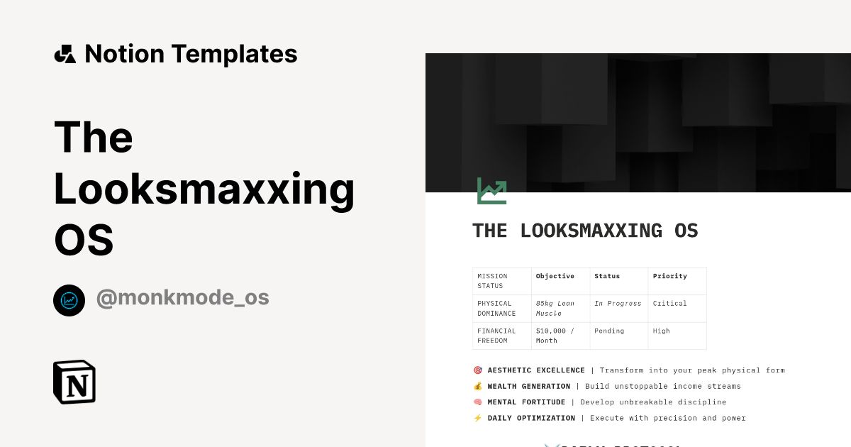 The Looksmaxxing OS Template | Notion Marketplace